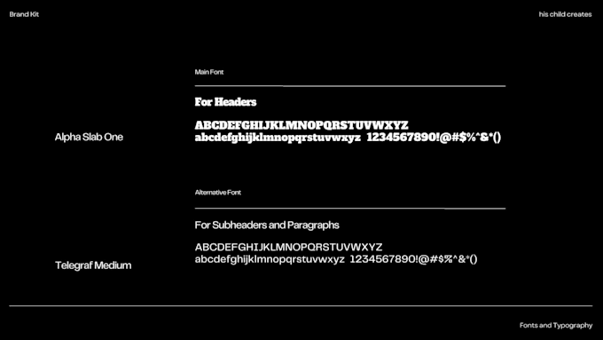 Create a kit with logo, sub mark, brand colors, and fonts by ...