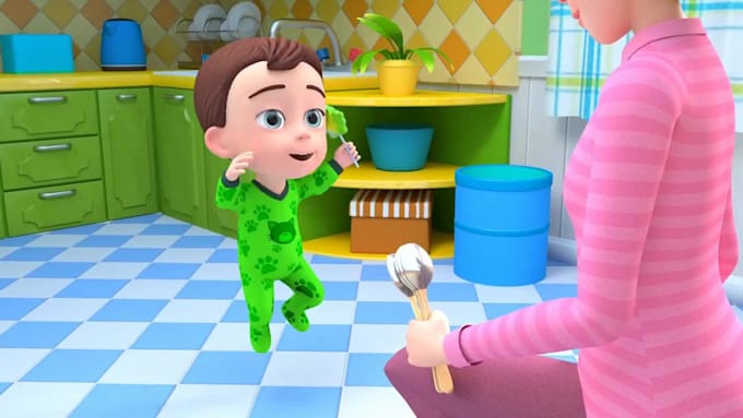 Do 3d cartoon character animation video 3d animated kids video in ...