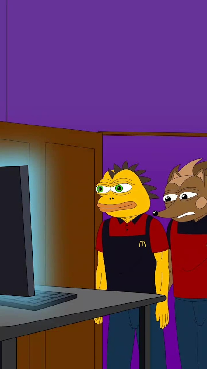 Create 2d meme coin animation, 2d animation, meme coin art, solana ...