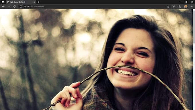 Creative css split banner image on page scroll by Abdalrhmandabou | Fiverr