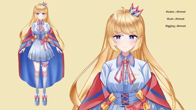 Make a draw and rig 2d vtuber model, live2d vtuber model, 2d vtuber ...