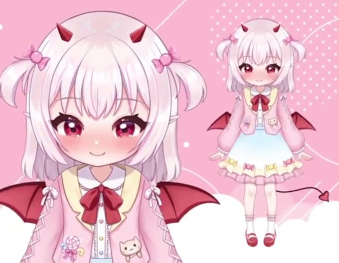 Draw cute 2d vtuber model, live2d vtuber model, vtuber commission, 2d ...