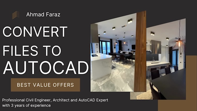 Convert pdf to autocad and redraw hand drawn sketches in autocad by Ahmadfaraz566 | Fiverr