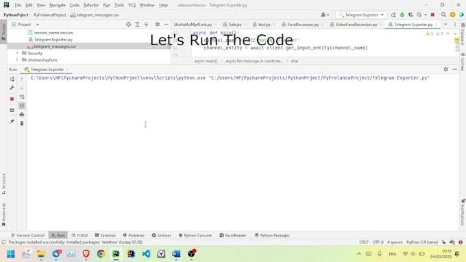 Write a telegram messages exporter script by Afredwegner2 | Fiverr