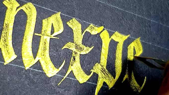 Write in gothic or blackletter calligraphy, fraktur, old english by ...