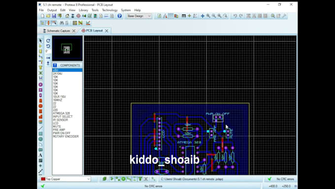 Create pcb design pcb layout circuit schematics gerber by Kiddo_shoaib ...