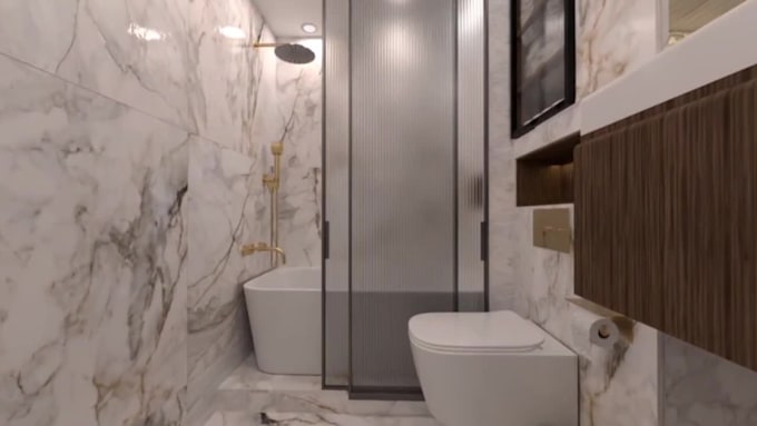 Luxury bathroom 3d render with realistic quality by Mahbubeht | Fiverr