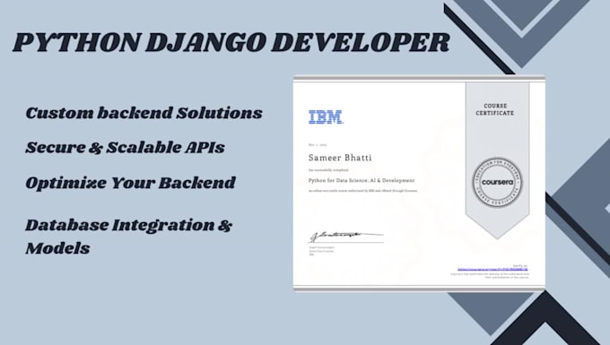 Develop Custom Backend Apis With Python Django For Your Website By