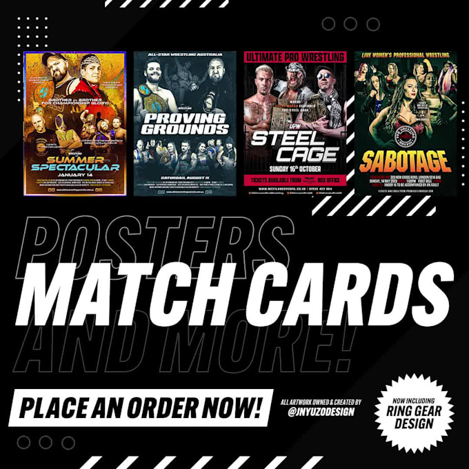 Design posters for your pro wrestling events by Jnyuzodesign | Fiverr
