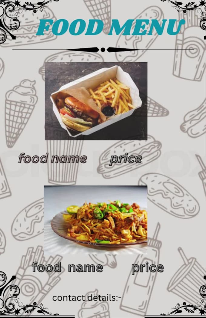 Modern and creative menu design any other purpose by Supundilusha824 ...