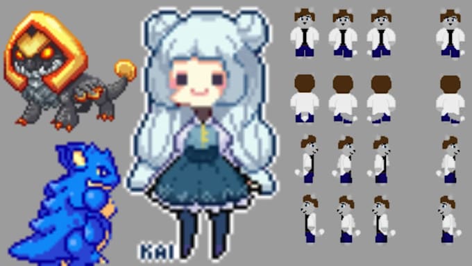Do pixel art animation pixel character pixel animation 2d sprite sheet ...
