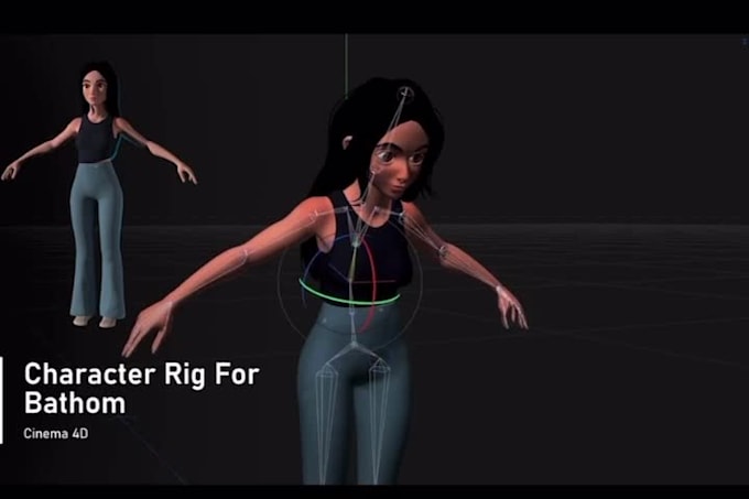 Model a low poly or high quality 3d character with rig, 3d rigging by ...