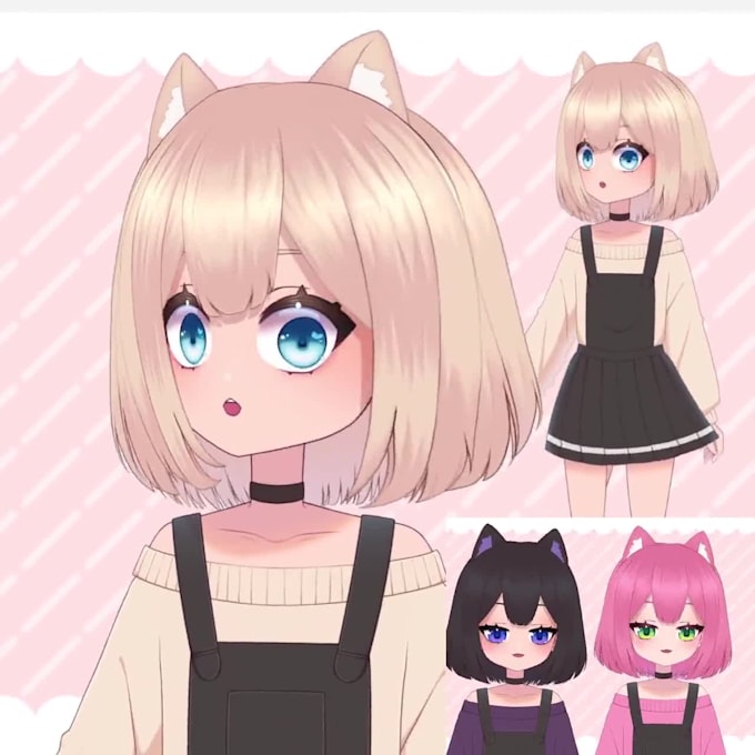 Streamer live2d vtuber model,rig,anime art,vseeface,3d vtuber,pngtuber ...