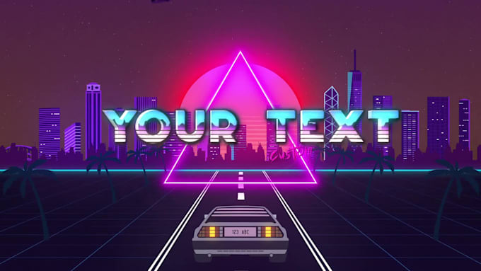 Create this synth wave 80 retro intro by Eusermedia | Fiverr