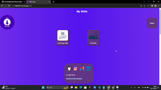 Build a personal resume, portfolio website with react js by Hektech ...