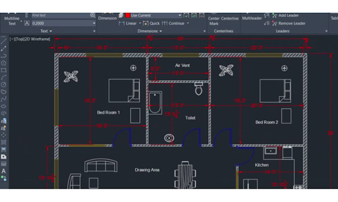 Draw your architectural floor plan in auto cad 2d by Sampodsarker | Fiverr