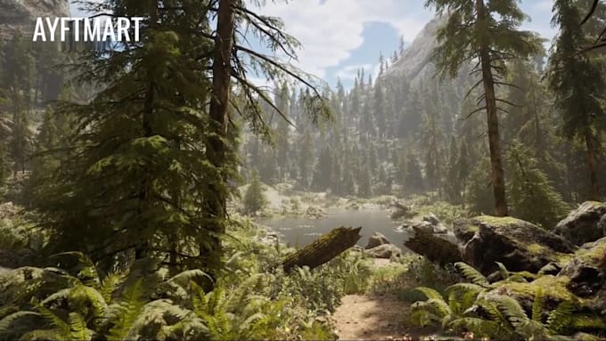 Create 3d game environment terrain level design 3d scene game map in ...