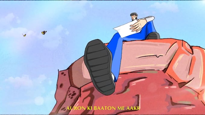 Make a 2d animated, character animation, loop lyric video by ...