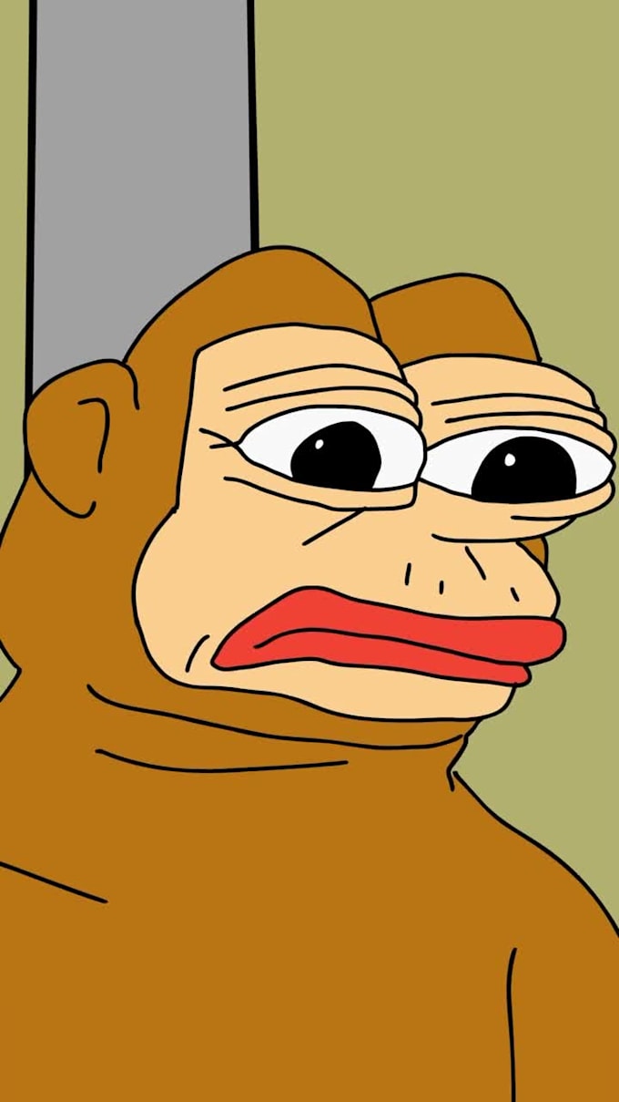2d meme coin, pepe character, meme coin animation, viral meme, ponke ...