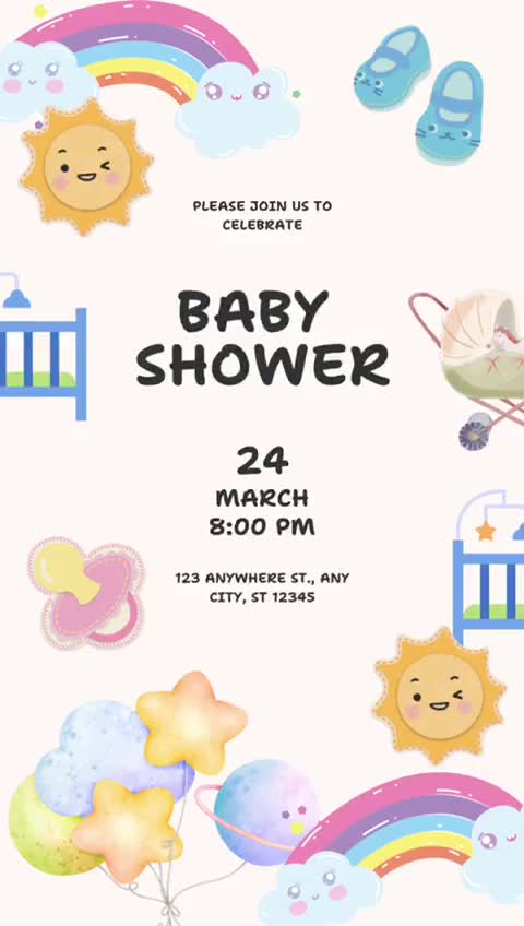 Design party, birthday and baby shower invitation card by Ecobloom | Fiverr