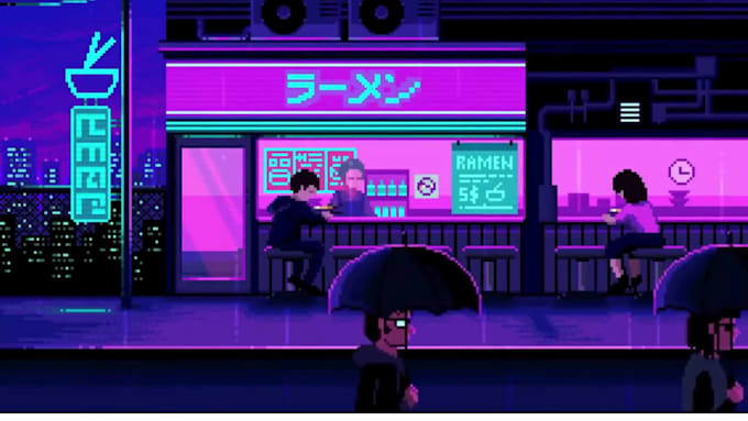 Do pixel art background pixel landscape animation loop animation pixel ...