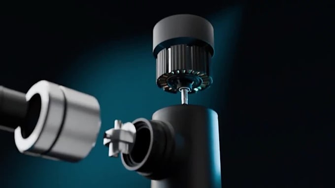 Do 3d product animation video 3d mechanical and rendering industrial ...