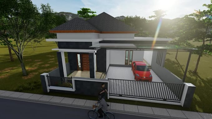 Build sketchup 3d model and realistic exterior render vray by Logocentris | Fiverr