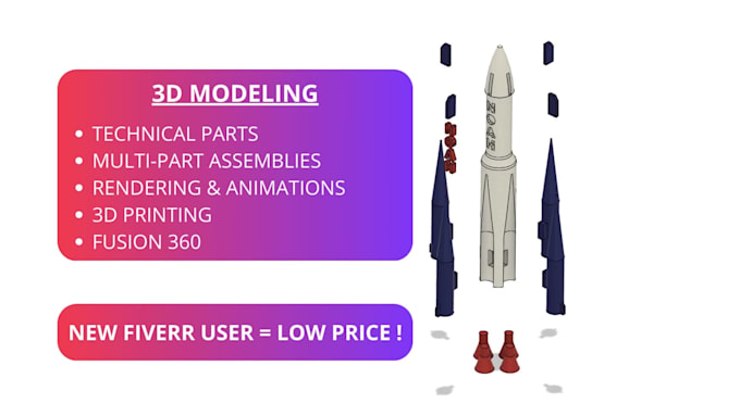Create 3d models of technical parts for 3d printing or other ...