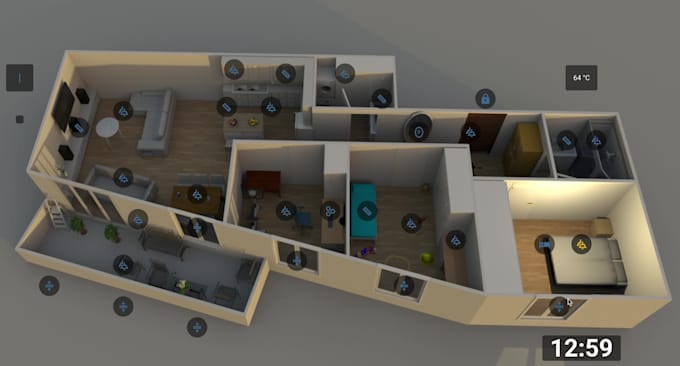 Create a 3d floor plan for your home assistant by Maximuswallis | Fiverr