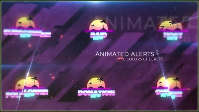 Animated stream overlay, kick, twitch overlay, twitch panels screens ...