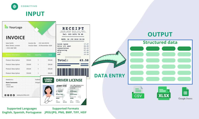 Export data from invoices, receipts and ids to csv, excel or google sheet by Sergioziga | Fiverr