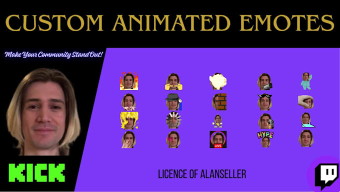 Design custom twitch and kick emotes for your channel by Jozef_77 | Fiverr
