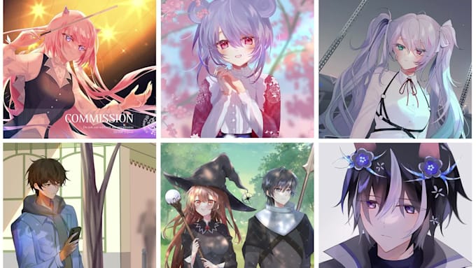Draw cute girl boy anime profile for you, human draw by Einelace | Fiverr