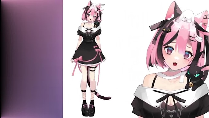 Draw vtuber model, 2d vtuber design, live2d rig, 2d vtuber model, anime ...
