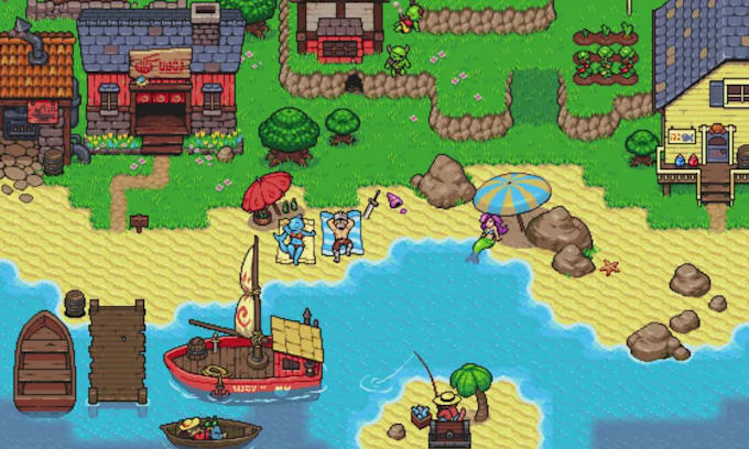 Fai sprite di sprite di pixel art 2d, set di tile, risorse di gioco rpg ...