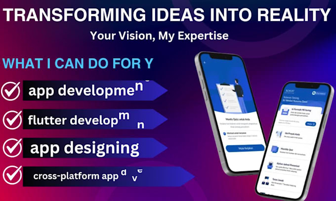 Dev flutter app, hybrid app, flutter flow app, native app, react native app by Techhy_webber ...