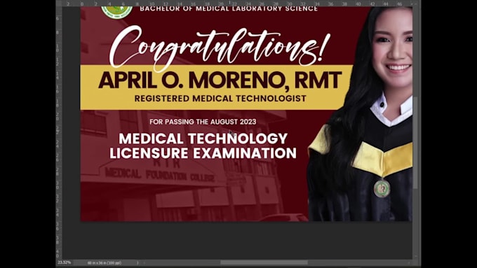 Design your board exam passer banner by Jjcano | Fiverr