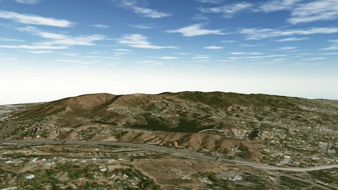 Make a 3d terrain visualization of any location on the map by ...