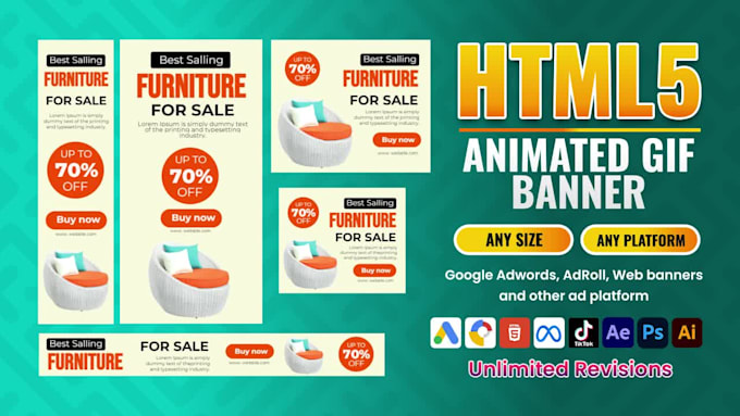 Design google ads banner and animated html5 banner ads by Social_design24 | Fiverr