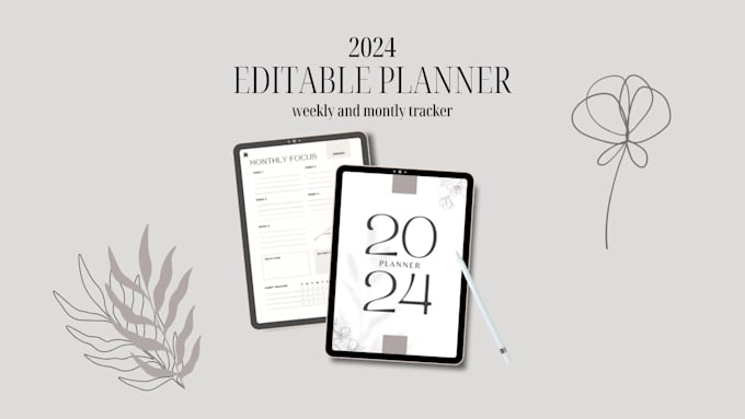 Design your 2024 custom digital planner templates by Rarakisses | Fiverr