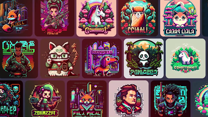 Create a pixel art mascot logo using ai by Pixelatedai | Fiverr