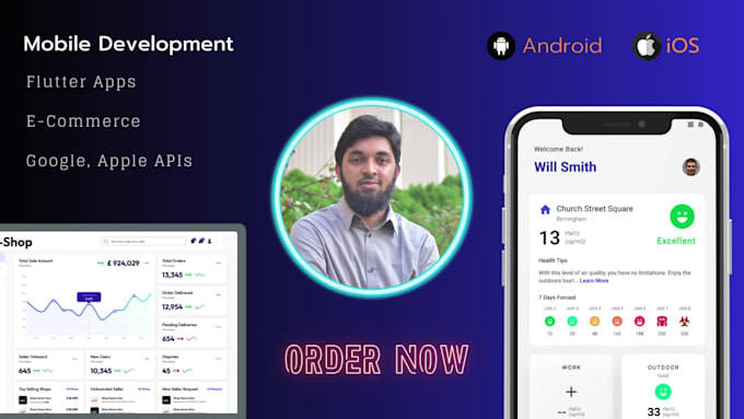 Develop mobile apps with flutter front end by Designdevapps | Fiverr
