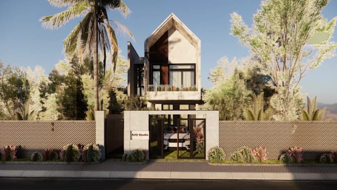 Design house exterior model with realistic 3d rendering and walkthrough by Rafikbenmoussa | Fiverr