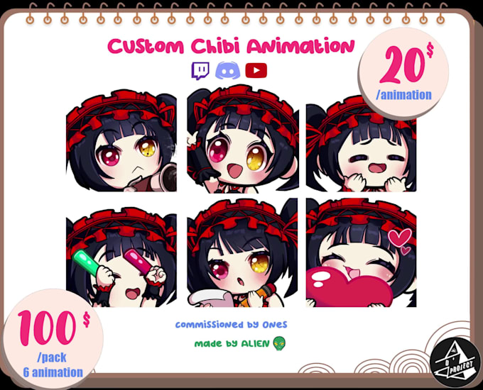 Create custom cute chibi animated gif or else by Dprojectnft | Fiverr