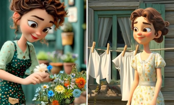 Create 3d pixar disney animation, cartoon video, music clip, or game ...