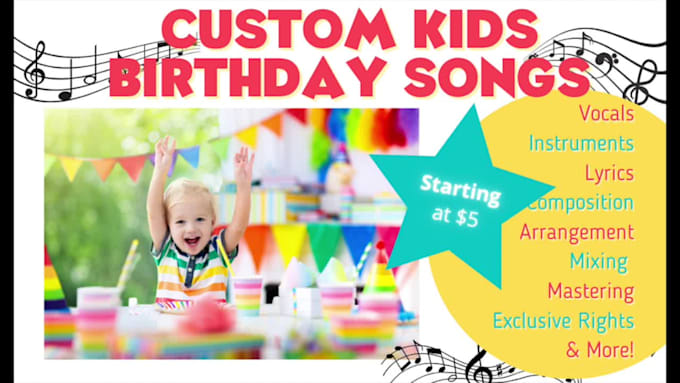 Write sing record a custom happy birthday song for kids by Tracythorne ...