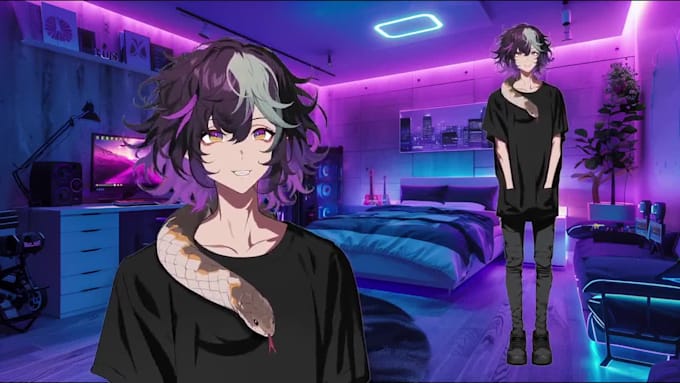 Draw your live2d model character design,2d anime avatar,2d streaming ...