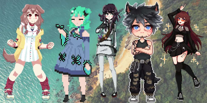 Make vtuber pixel art rig vtuber live2d rpg maker 2d sprite twitch for streaming by ...