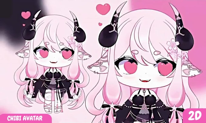 Design anime chibi vtuber live2d model rigging chibi pngtuber giftuber ...