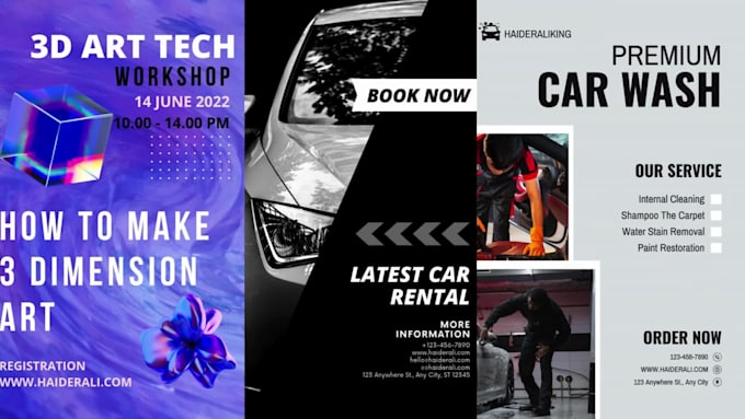 Create professional animated flyers by Haiderking23 | Fiverr